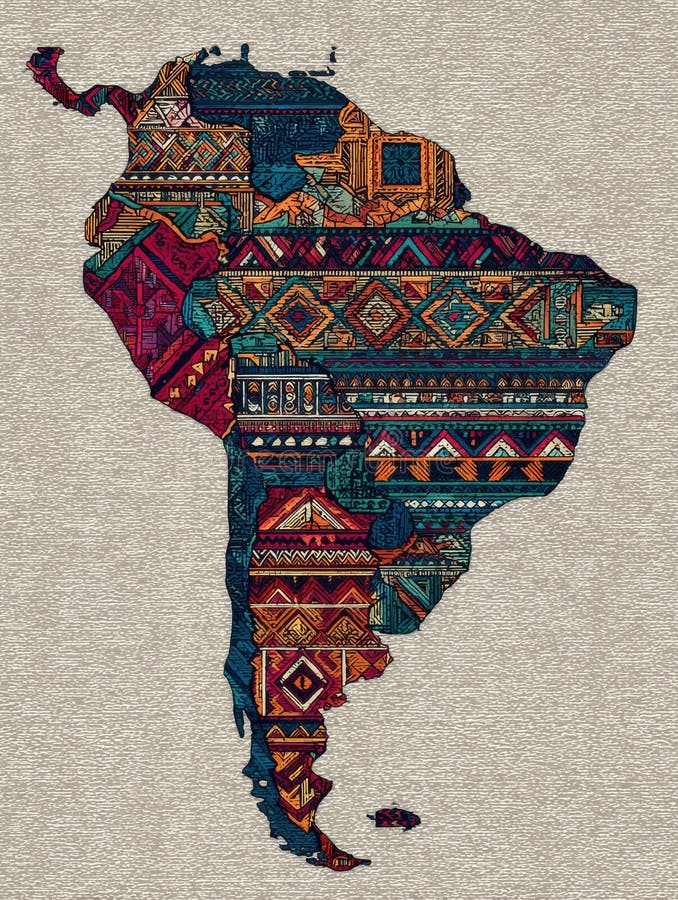 Visual Representation of Latin American Countries Featuring Traditional ...
