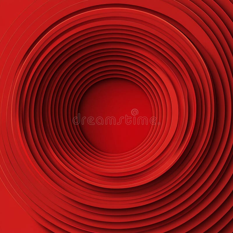 Bright Red Circular Pattern Created by Layered Concentric Circles in a ...