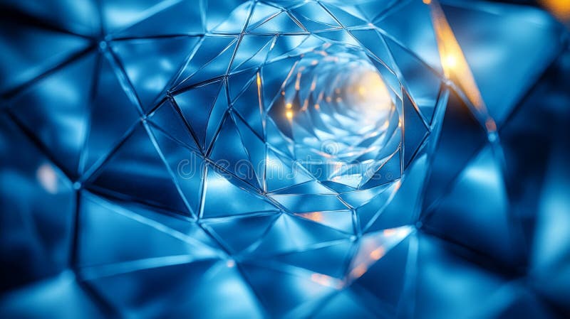 Abstract Blue Geometric Pattern Creating a Vibrant Spiral Effect with ...