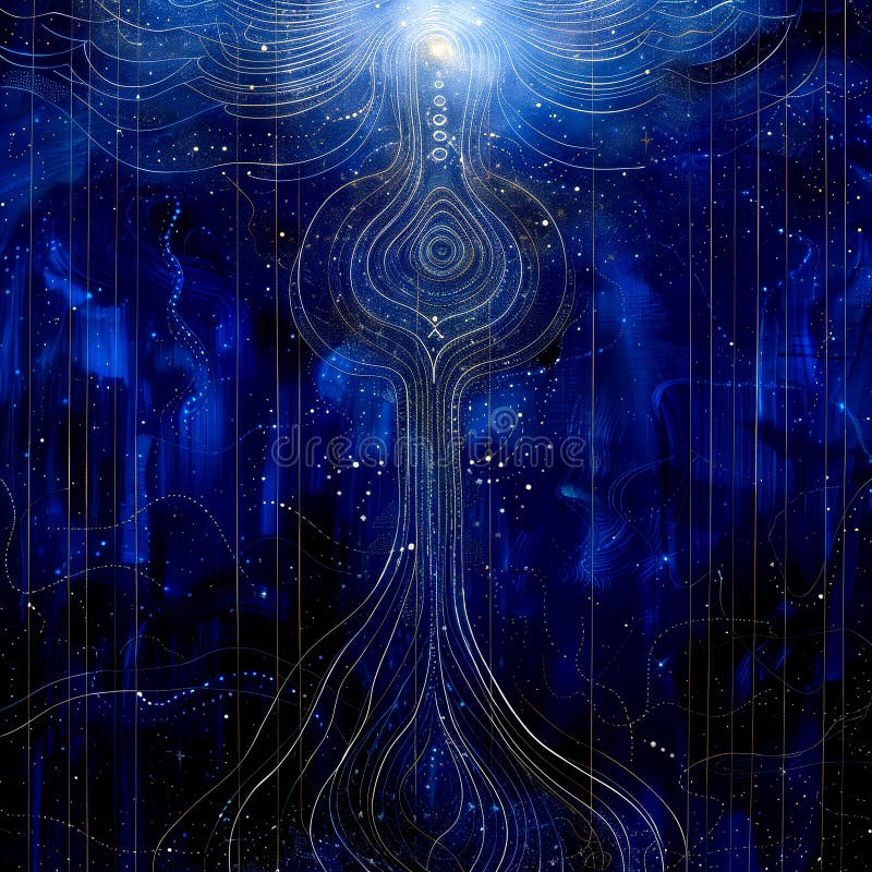 This Artwork Features a Mesmerizing Vertical Composition with Flowing ...