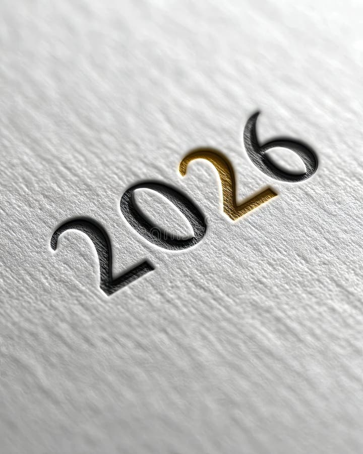 This Artwork Features Metallic Embossed Digits Representing the Year ...