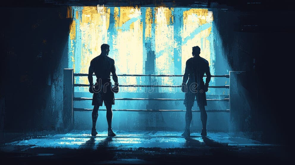 Artwork Features Minimalist Boxing Ring Basic Silhouettes Fighters ...