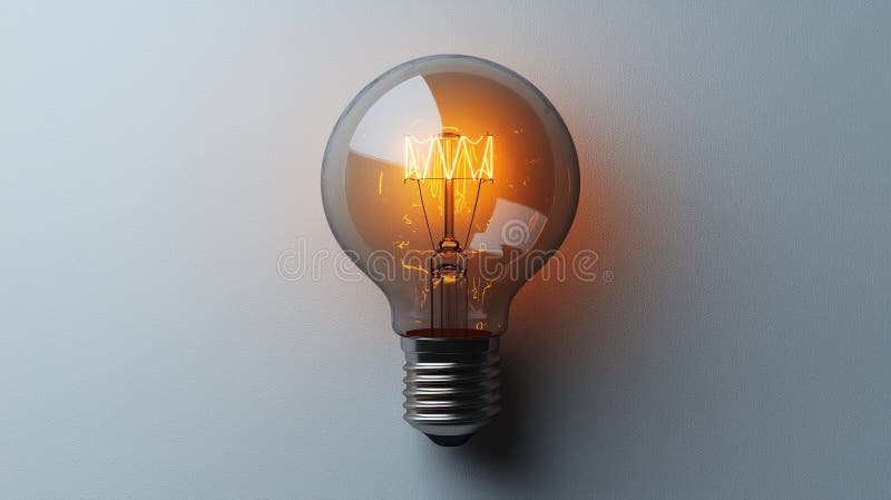 Artwork Features Minimalist Light Bulb Sleek Design and Soft Glow. Its ...