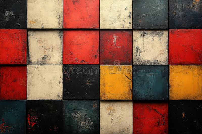 This Artwork Features a Modern Arrangement of Rectangular Blocks in ...
