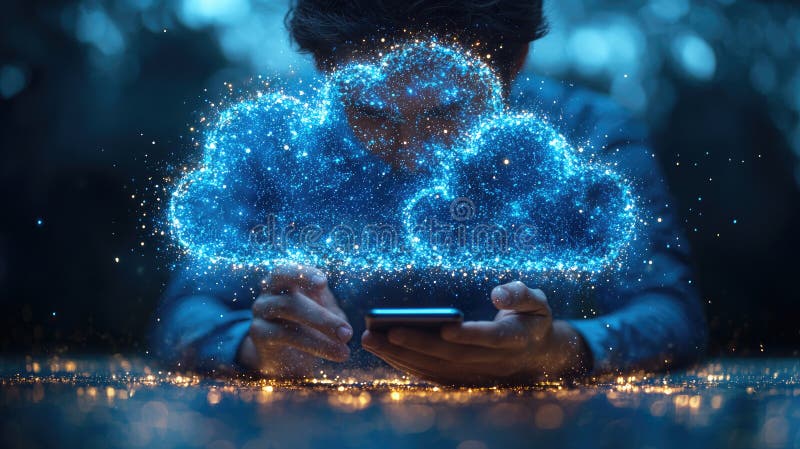 Futuristic Cloud Technology and Smartphone Connection a Metaphor for ...