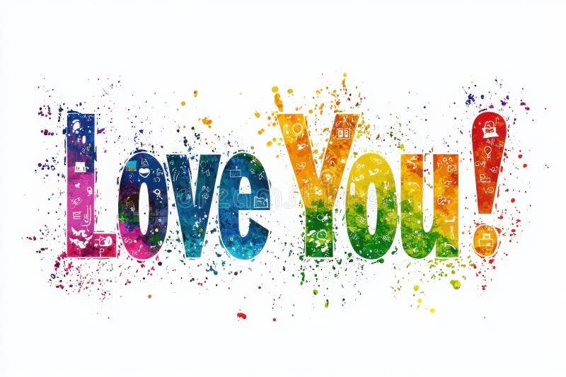 Colorful Graphic Design Expressing Love with Vibrant Splashes and ...