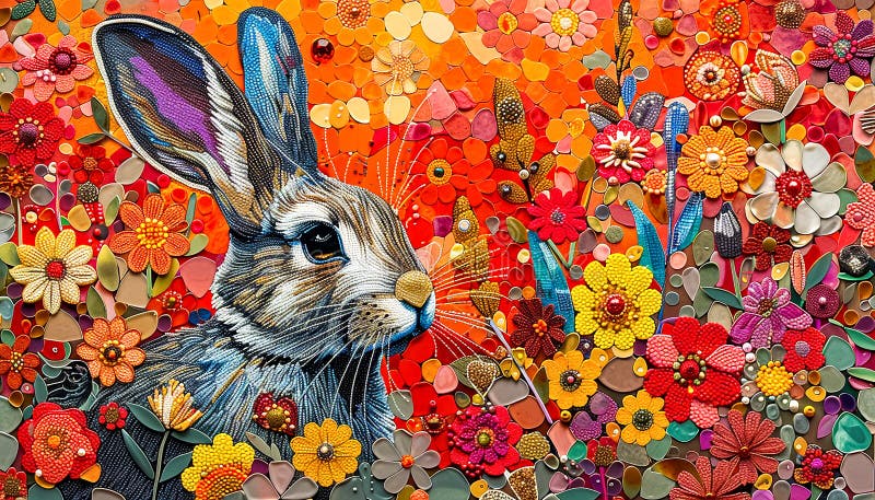 Artwork Features a Rabbit Surrounded by an Enchanted Garden Filled with ...