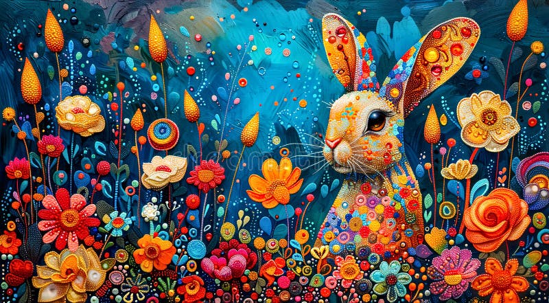Artwork Features a Rabbit Surrounded by an Enchanted Garden Filled with ...