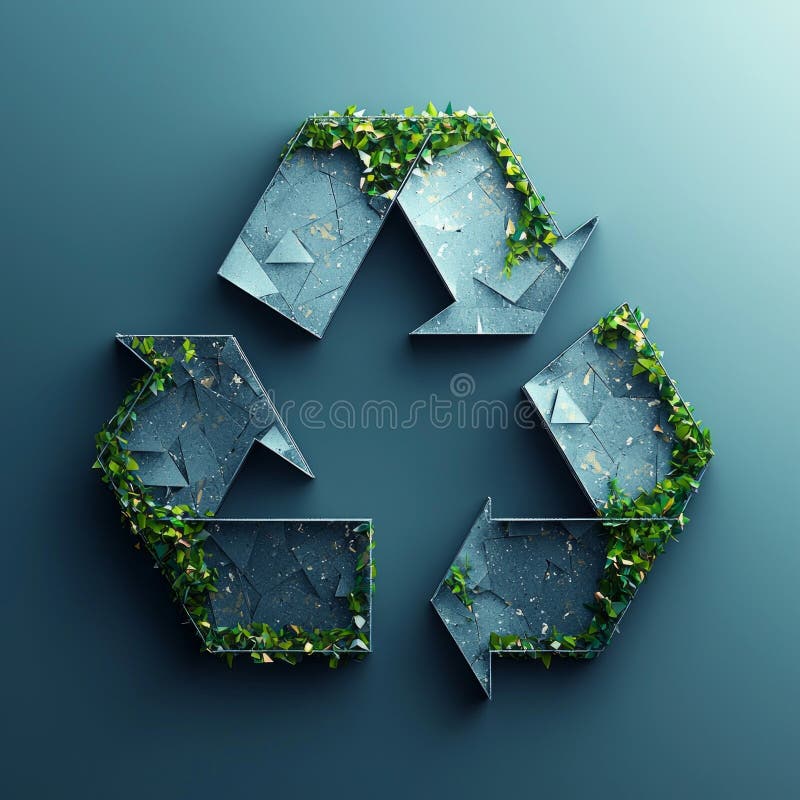 Artwork Features Recycling Symbol Designed Interlocking Triangles in ...