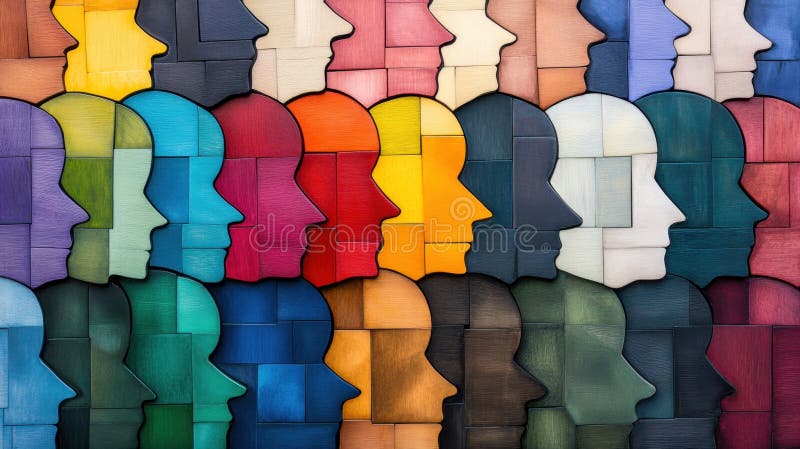 Colorful Abstract Silhouettes Create a Vibrant Mosaic of Diverse Human ...