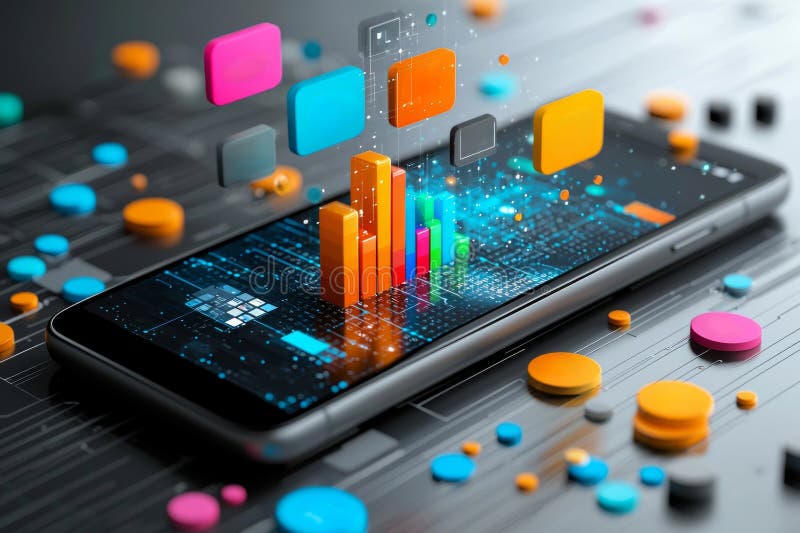 Artwork Features Smartphone Screen Displaying App Installation Process ...