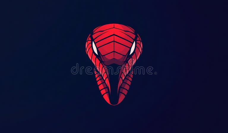 A Creative Illustration of a Red and Black Snake with Spider Web ...