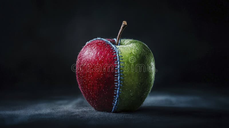 Captivating Surreal Art of a Split Apple Studio Digital Painting Dark ...