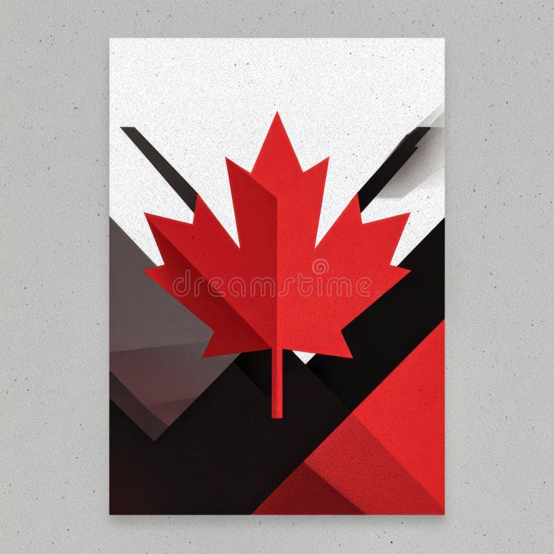 Maple Leaf Design Celebrating Canada Day with Geometric Shapes in ...