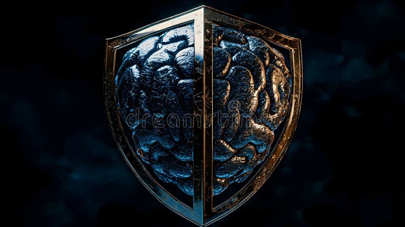 Integrated Shield Symbol Depicting Brain Stock Illustrations – 3 ...