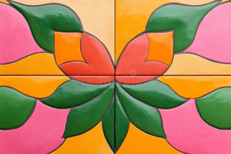 Vibrant Indian Geometric and Floral Design Inspired by Mughal Tile Art ...