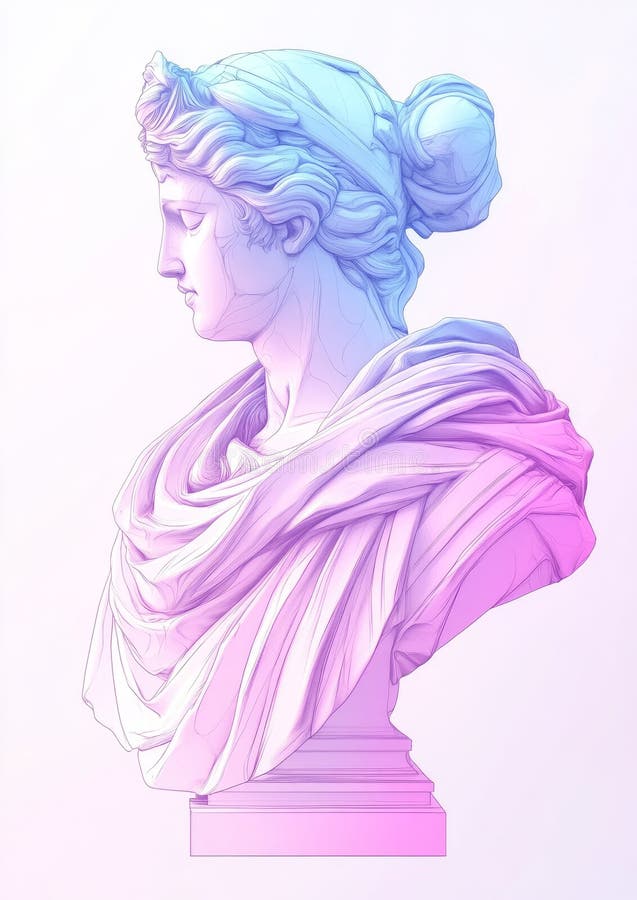 Classical Bust Sketch stock illustration. Illustration of violet ...
