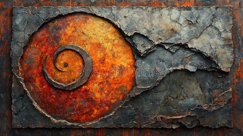 Artwork Features Stylized Yin Yang Symbol Crafted from Jagged Rock and ...