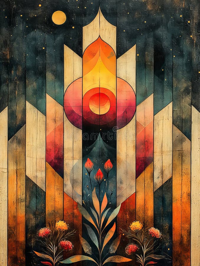 Symmetry in Color: a Minimalist Touch Stock Illustration - Illustration ...