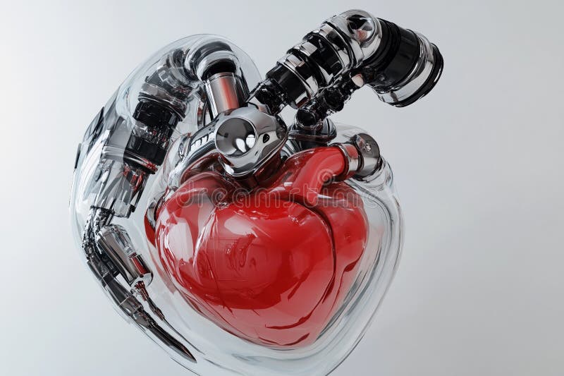 Innovative Heart Model Showcasing a Blend of Organic and Mechanical ...