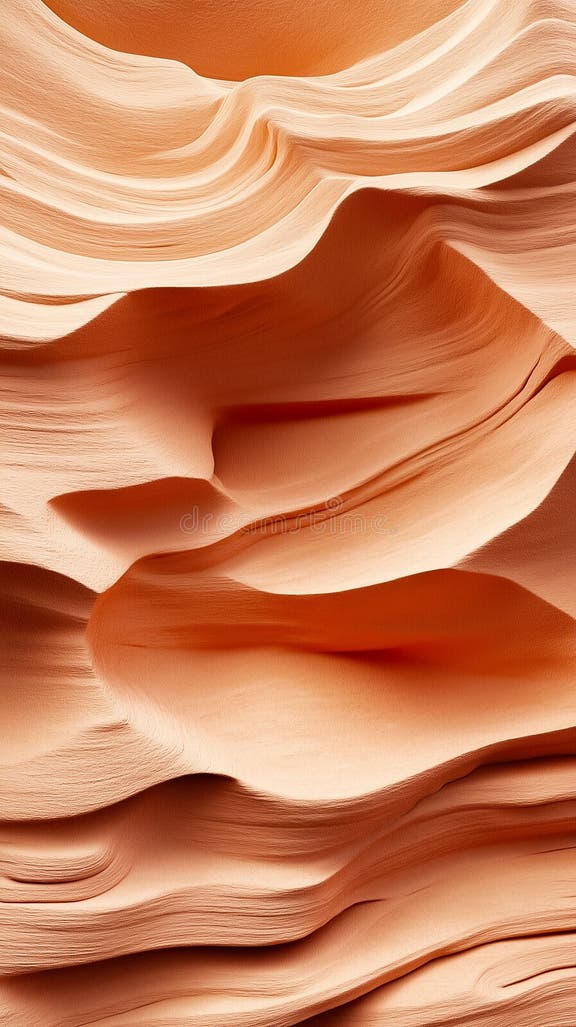 The Artwork Features Undulating Layers of Peach Paper, Highlighting ...