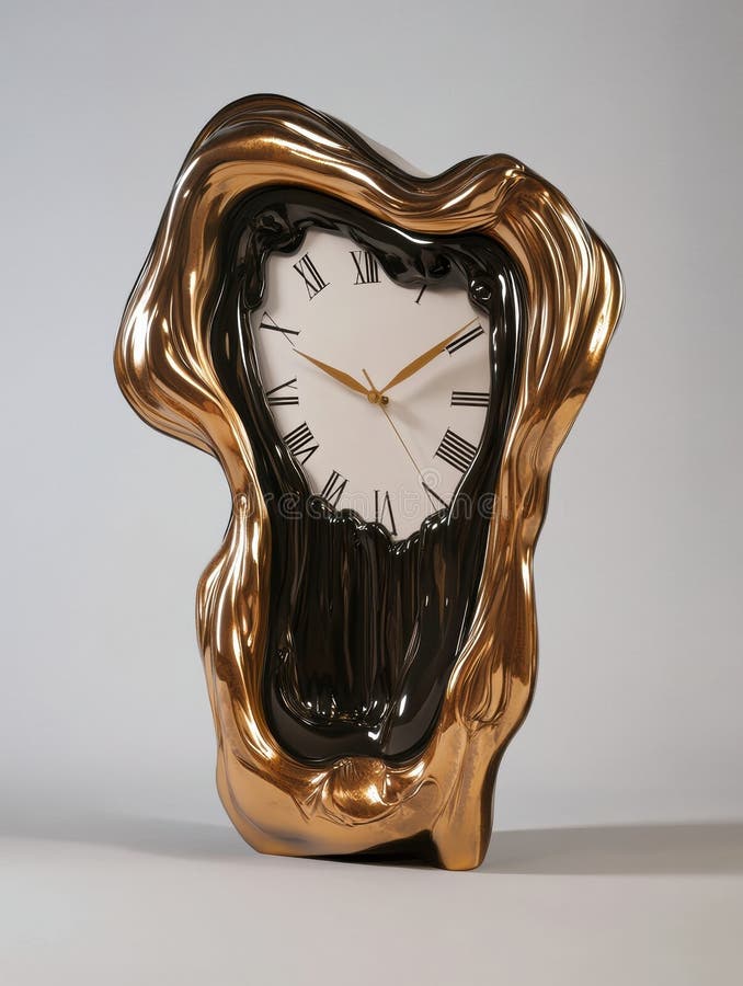The Artwork Features a Uniquely Designed Clock with Melting Hands ...