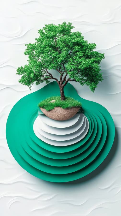 Paper Mountain Landscape, Blue Mountains and Sun Made of Paper. Stock ...