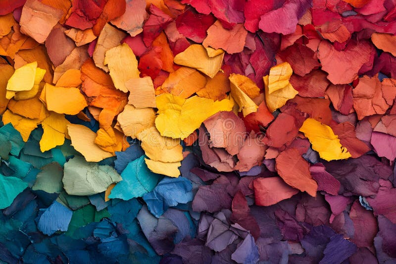 Vibrant Textured Background Made of Torn Paper in Red, Orange, and Blue ...