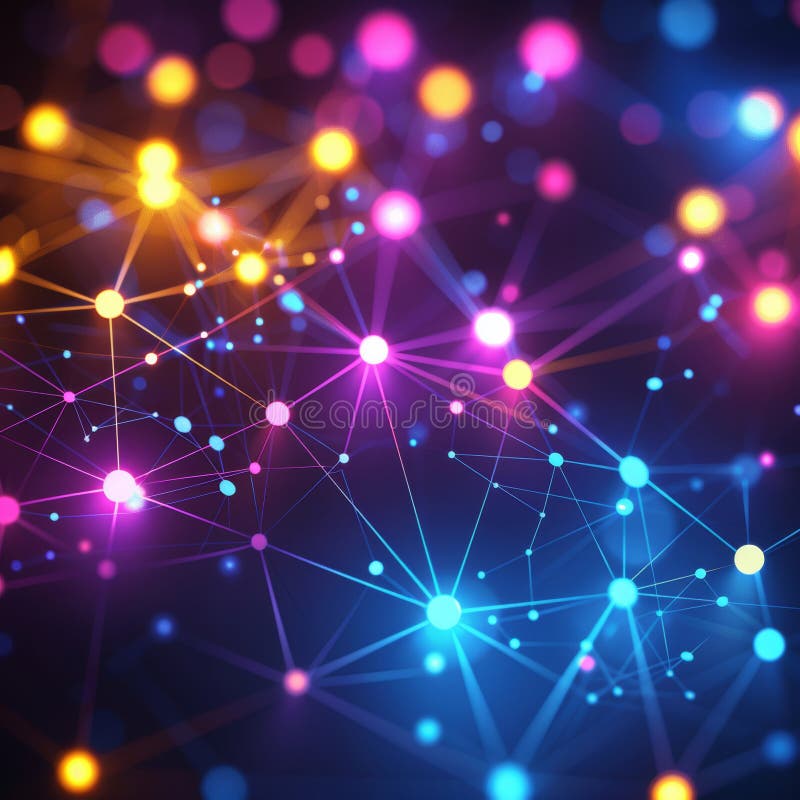 Abstract Colorful Background Illuminated Connected Lines Dots Stock Photos - Free & Royalty-Free ...