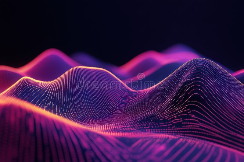 Colorful Digital Wave Patterns Illustrate Data Visualization in ...