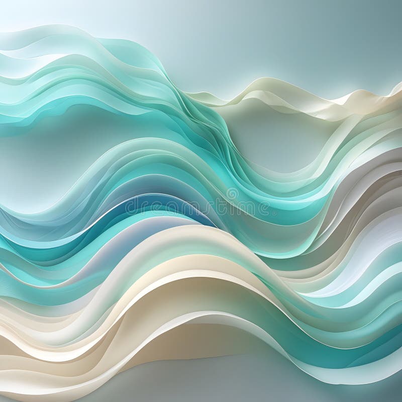 The Artwork Features Wave Patterns in Graduated Transparency, Creating ...