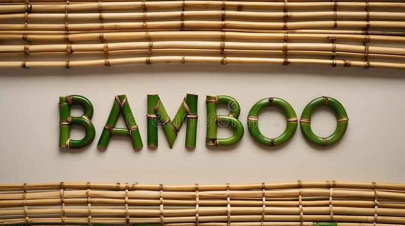 Unique Bamboo Typography Display Showcasing the Texture and Design of ...