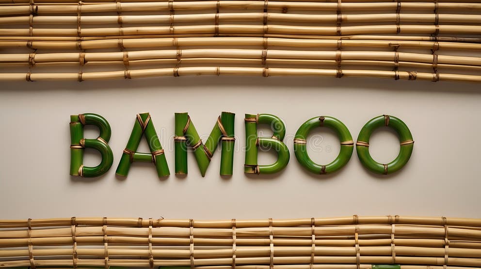 Unique Bamboo Typography Display Showcasing the Texture and Design of ...