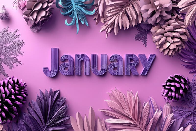 Creative Paper Art Display Showcasing the Month of January with Vibrant ...