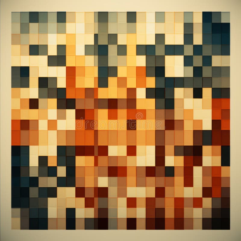 Pixel Art Mosaic: Abstract Minimalism Inspired by Nicolas Bruno Stock ...