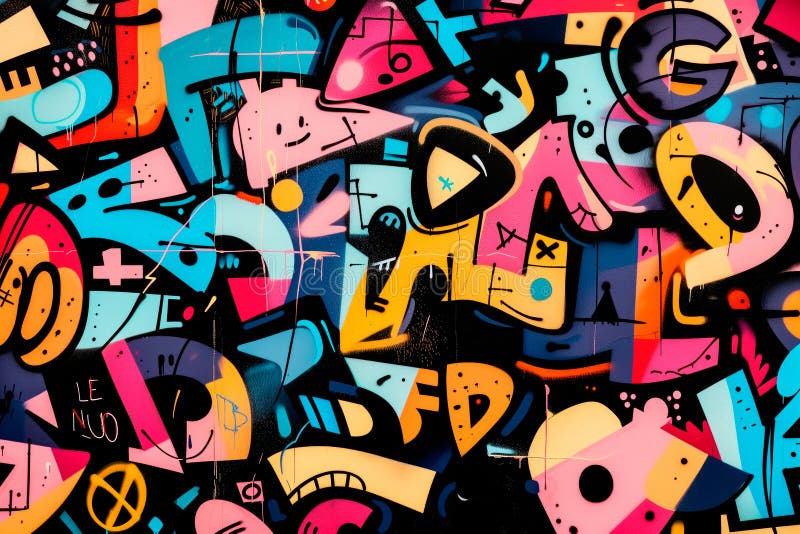 An Artwork Featuring an Abstract Painting Created with Vibrant Colors ...