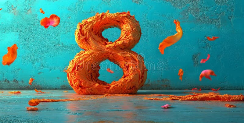 Artwork Featuring the Number Eight is Creatively Rendered with Flowing ...