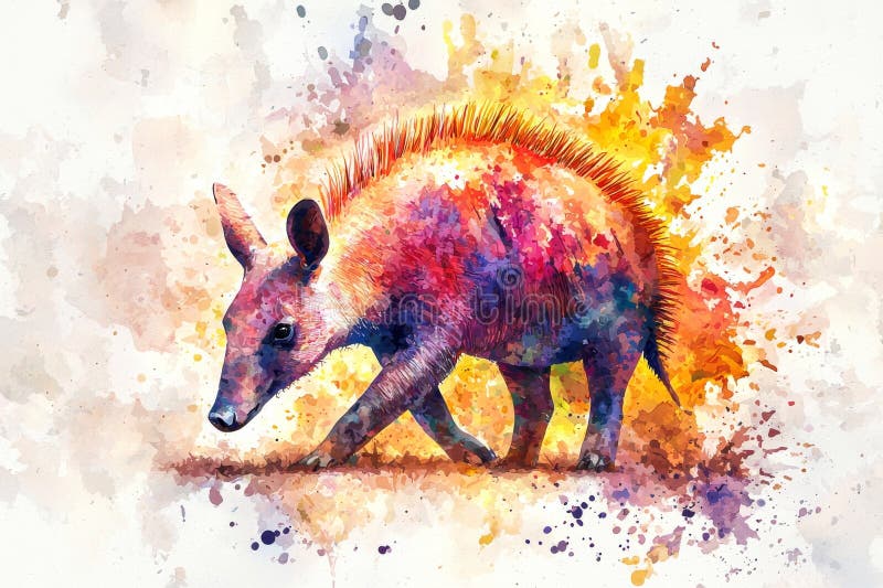 An Artwork Featuring a Small Creature, Rendered in Watercolor. Stock ...