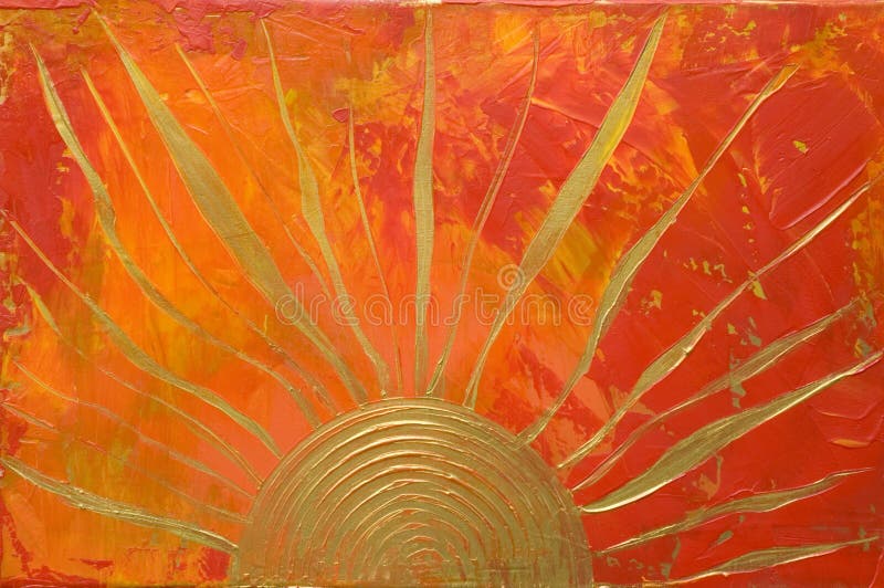 Artwork with golden sun stock illustration. Illustration of artwork ...