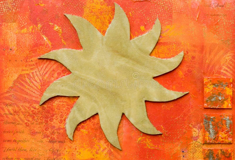 Artwork with golden sun stock illustration. Illustration of artwork ...