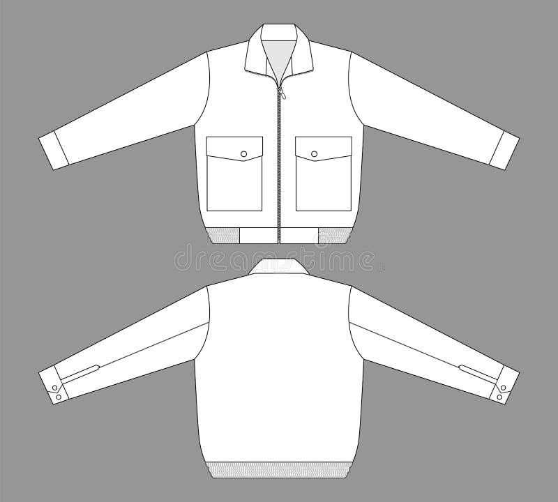 Blank White Jacket with Two Big Pocket Template Vector Stock ...