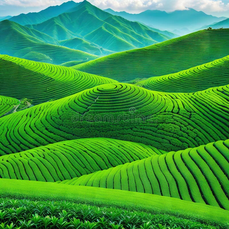 Terraced Plantation Poster Chinese Rice Fields Stock Illustration ... Terraced Plantation Poster Chinese Rice Fields Stock Illustration ...