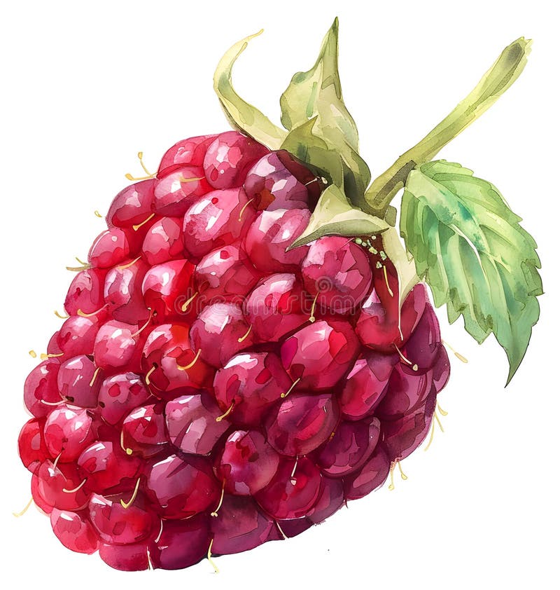 Single Juicy Raspberry Detailed Illustration Ripe Berry Stock Photos ...