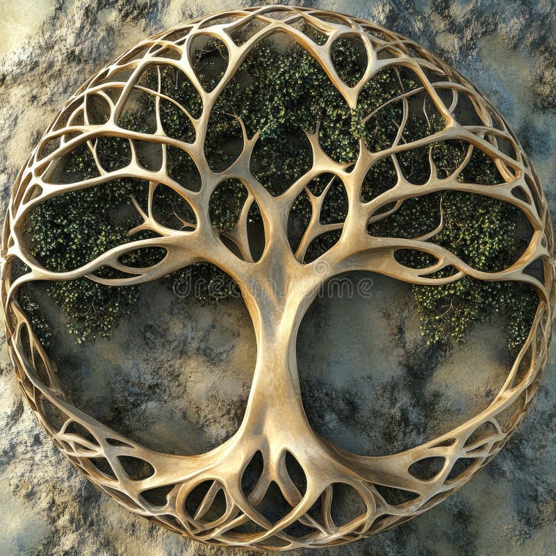This Artwork Illustrates an Abstract Tree of Life, Featuring Detailed ...