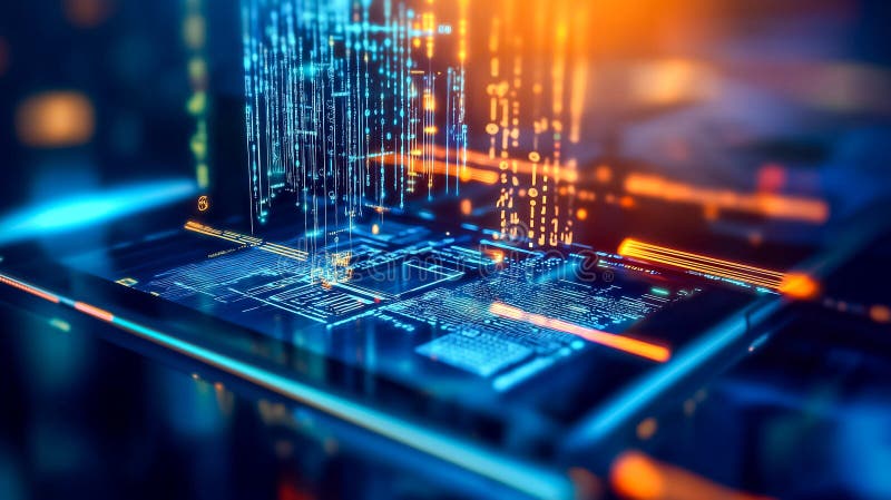 The Artwork Illustrates Dynamic Data Transfer between Connected Devices ...
