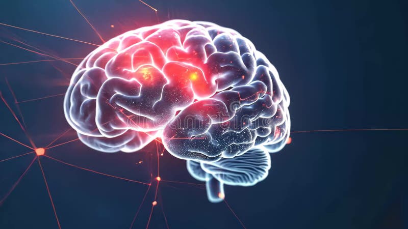 The Artwork Illustrates a Glowing Brain Interconnected with Vibrant ... The Artwork Illustrates a Glowing Brain Interconnected with Vibrant ...