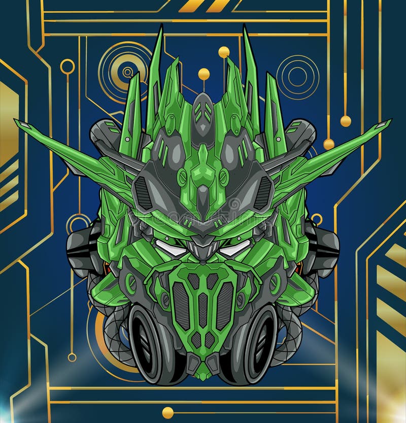 Artwork Illustration And Modern Robot Head Mascot Design Stock Illustration Illustration Of