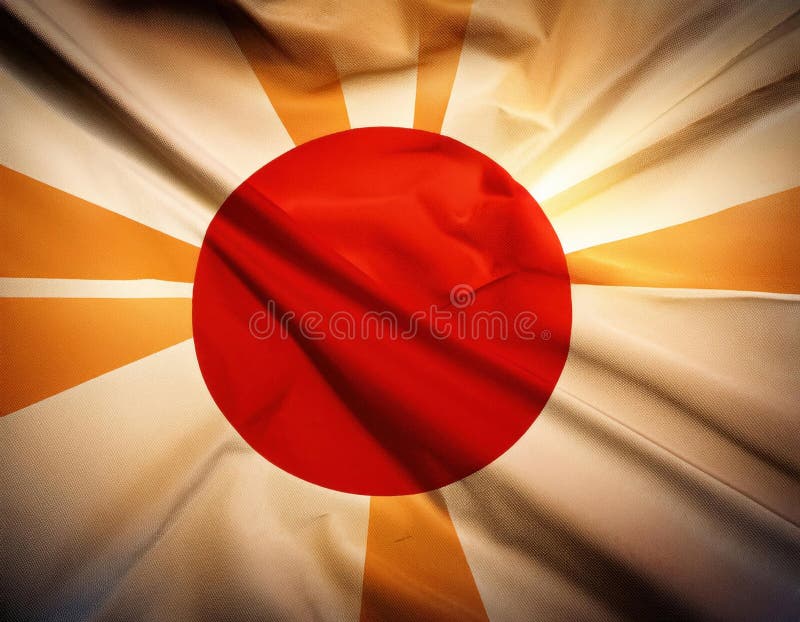 An Artwork of the Japanese Flag Stock Illustration - Illustration of ...