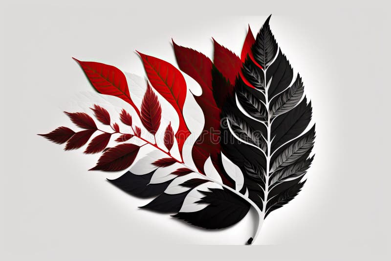 Artwork Made from a Collection of Leaves Stock Illustration ...