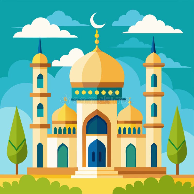 Artwork of masjid stock vector. Illustration of masjid - 329297852